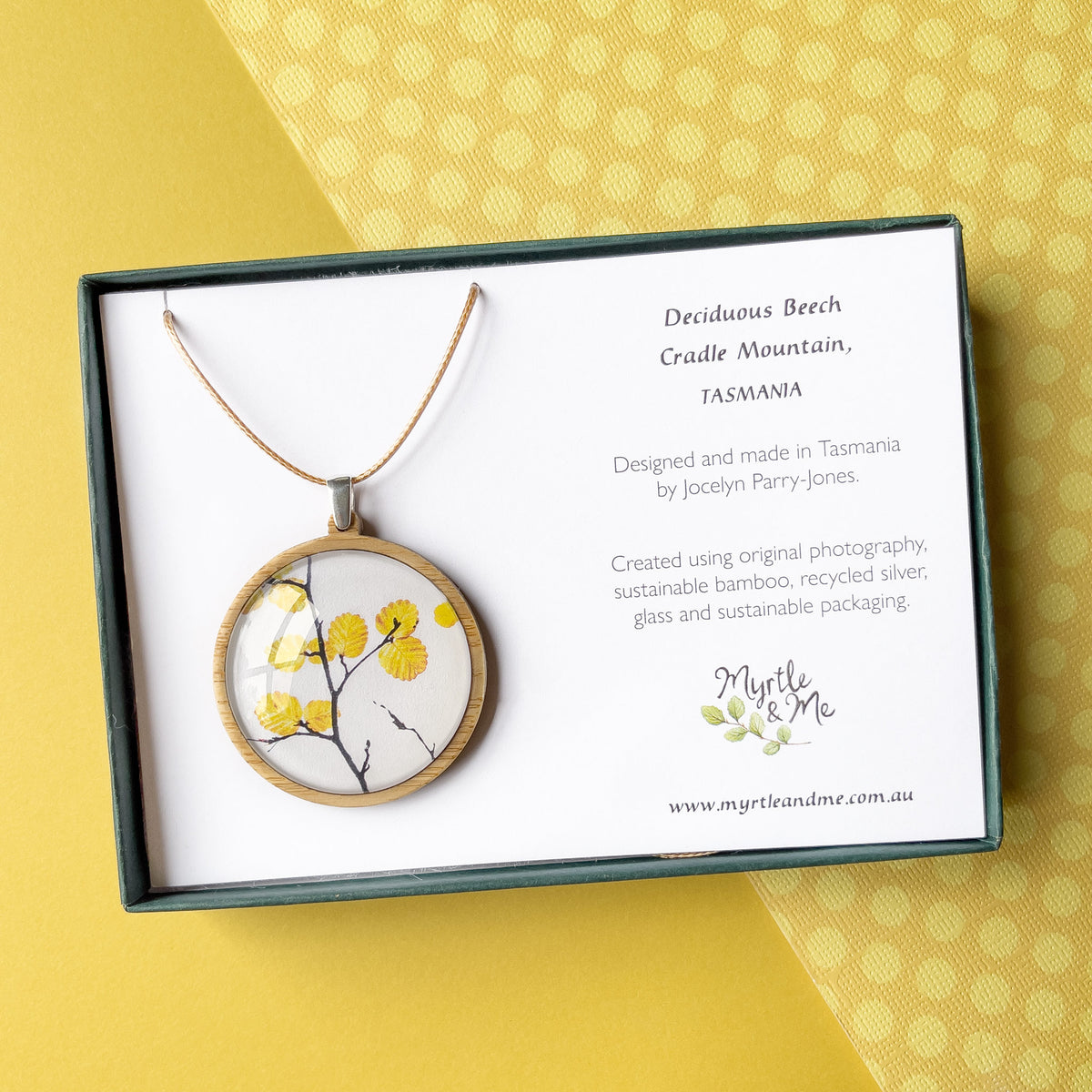 Deciduous Beech - Pendant (Large) | Myrtle & Me | Handmade Jewellery